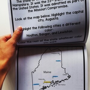 Maine 3rd-5th Grade State Lesson | Symbols, Map, Flag, Reading, Writing ...