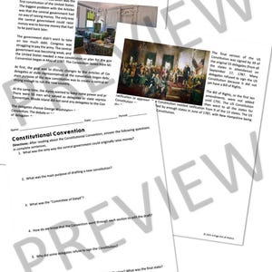Constitutional Convention Reading Worksheets and Answer Keys | 6-12 ...