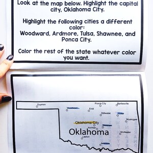 Oklahoma State Flip Book | 3-5 | Homeschool | Social Studies Printable ...