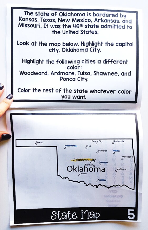 Oklahoma 3rd-5th Grade State Lesson | Symbols, Map, Flag, Reading ...
