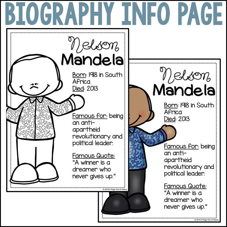 Nelson Mandela Biography Unit Pack | 3-5 | Homeschool | Social Studies ...