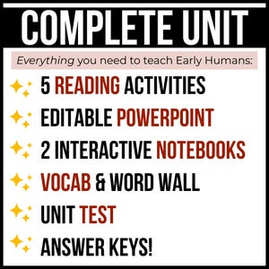 Early Humans Stone Age Unit: Complete Prehistory Lesson Plan Curriculum ...