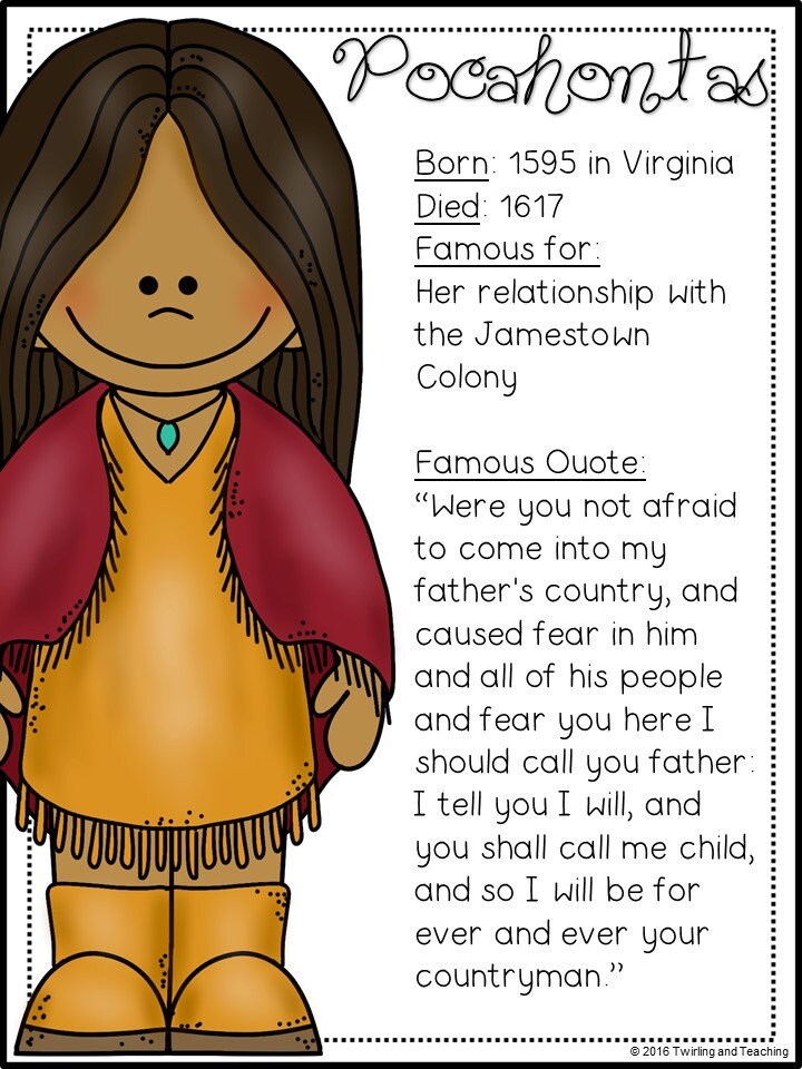 Pocahontas Biography Unit Pack | 3-5 | Homeschool | Social Studies ...