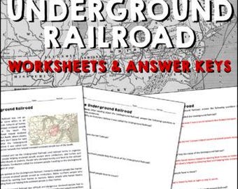 Underground Railroad Civil War Slavery Reading Comprehension Worksheets ...