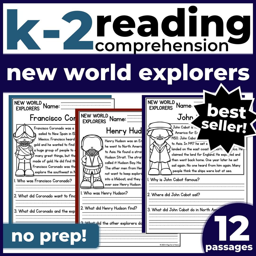 New World Explorers K-2 Reading Comprehension Passages, 12 Passages ...