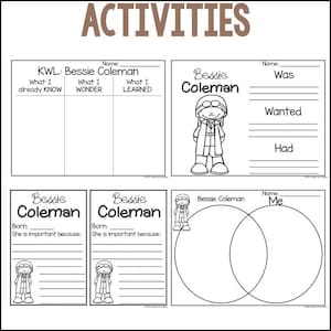 Biography Unit | Bessie Coleman Reading No Prep Comprehension, Writing ...