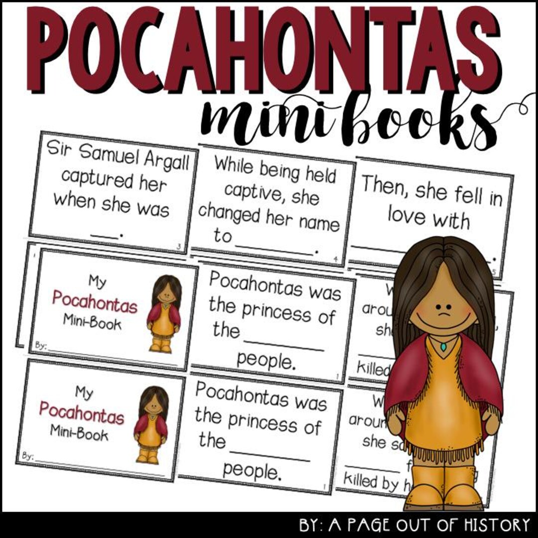 Pocahontas Mini Books for Social Studies - Etsy