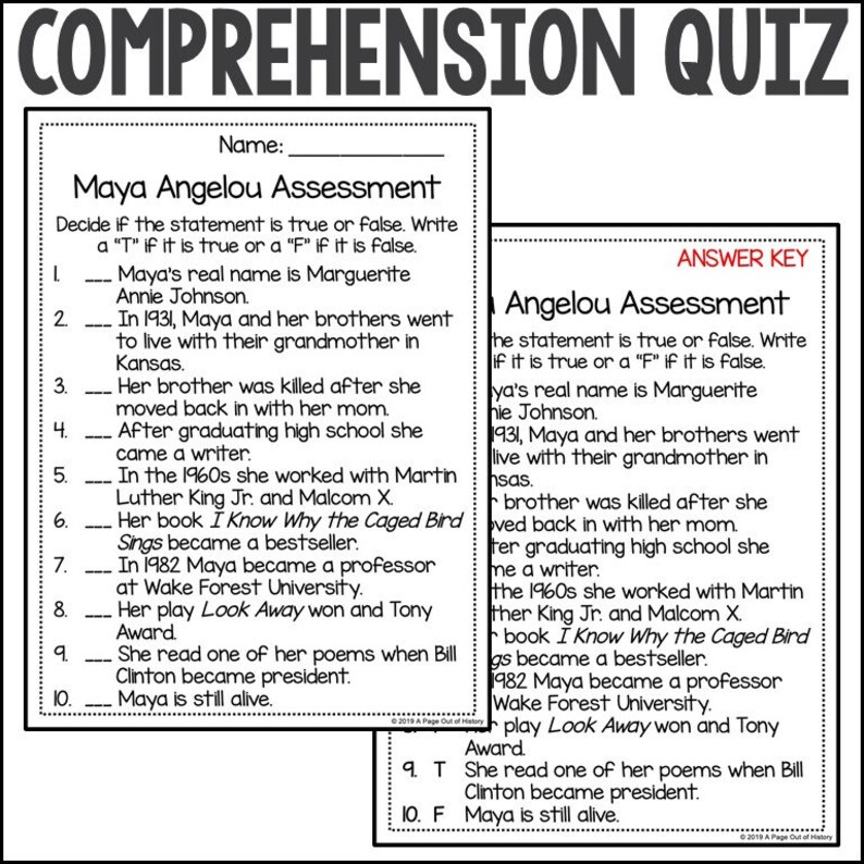 Maya Angelou Biography Unit Pack | 3-5 | Homeschool | Social Studies ...