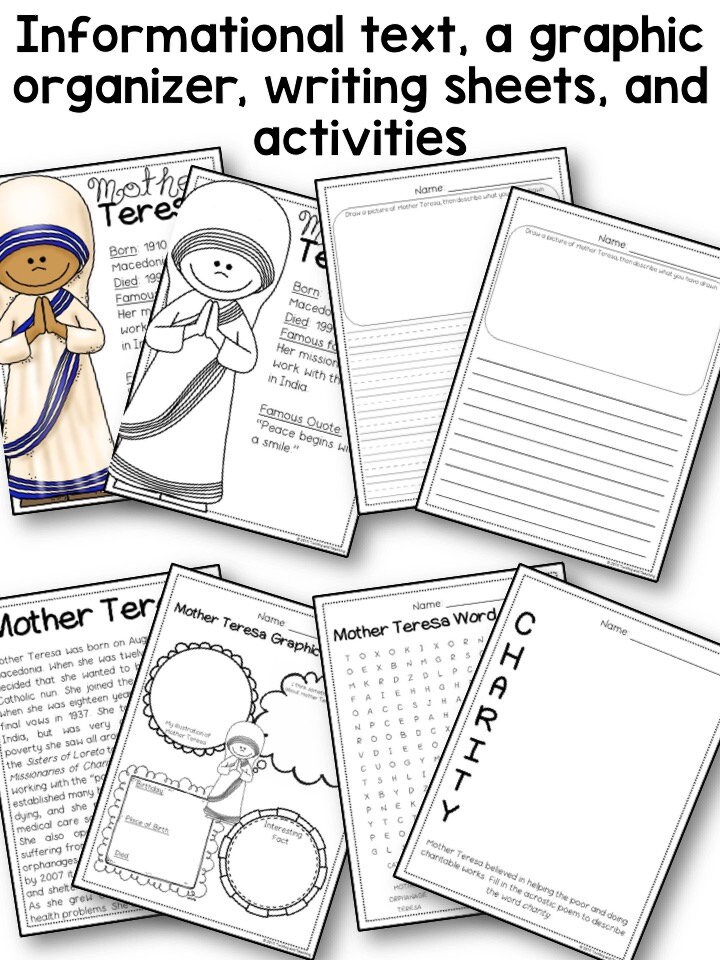 Mother Teresa Biography Unit Pack | 3-5 | Homeschool | Social Studies ...