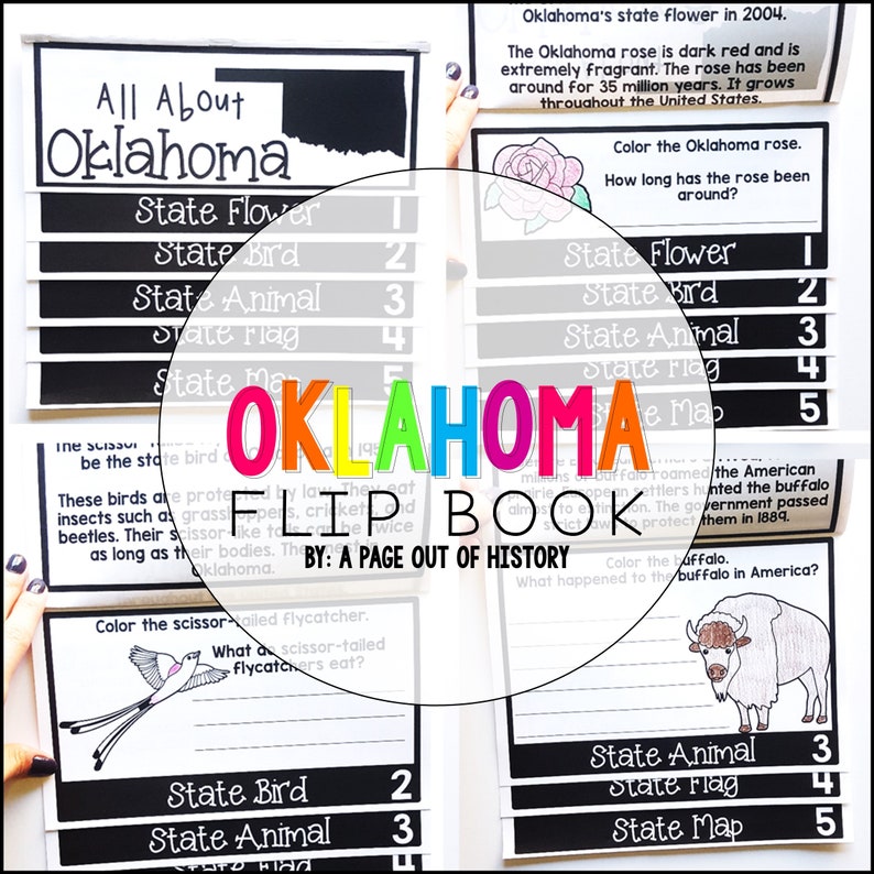 Oklahoma State Flip Book | 3-5 | Homeschool | Social Studies Printable ...