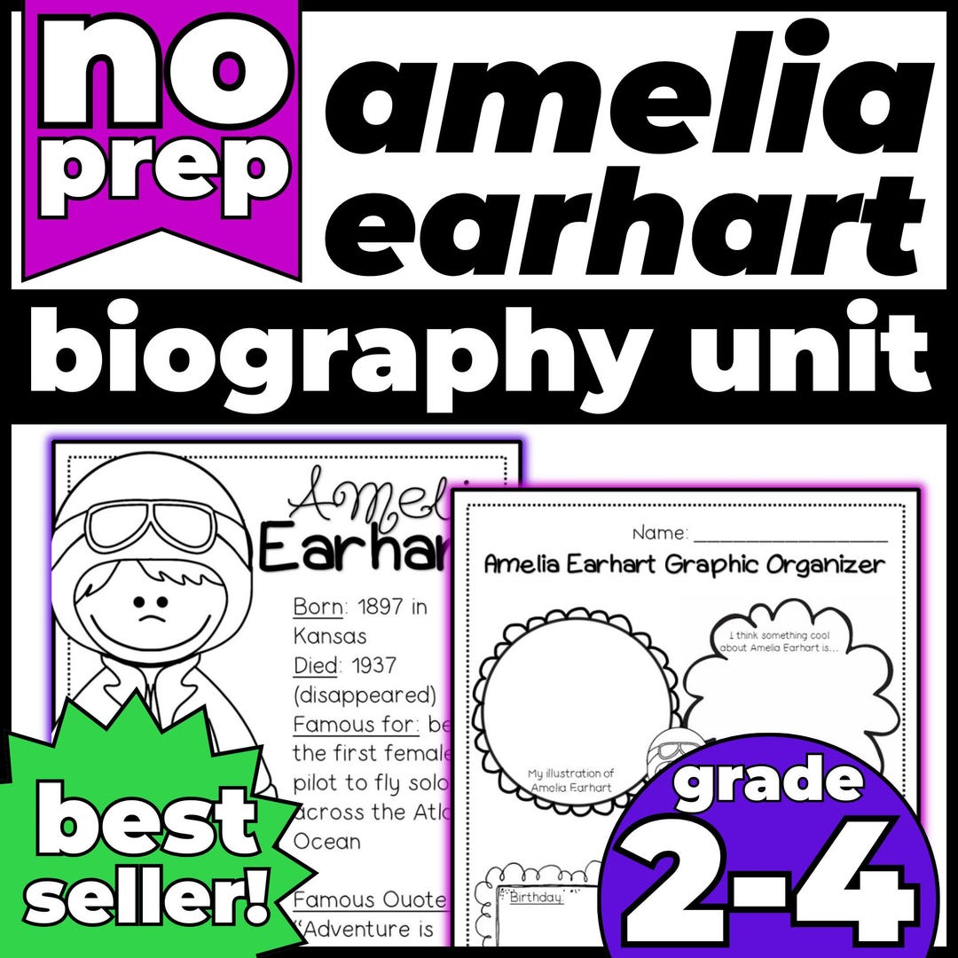 Printable Amelia Earhart Biography Unit | No Prep Reading Comprehension ...