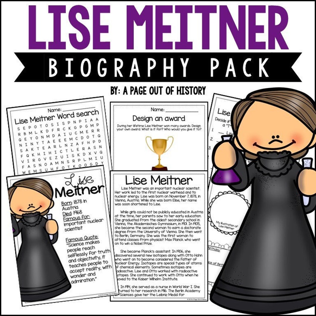 Lise Meitner Biography Unit Pack 3-5 Homeschool Social Studies ...