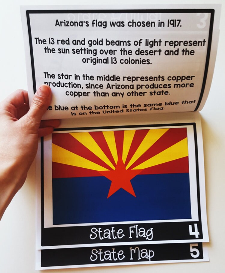 Arizona State Flip Book | 3-5 | Homeschool | Social Studies Printable ...