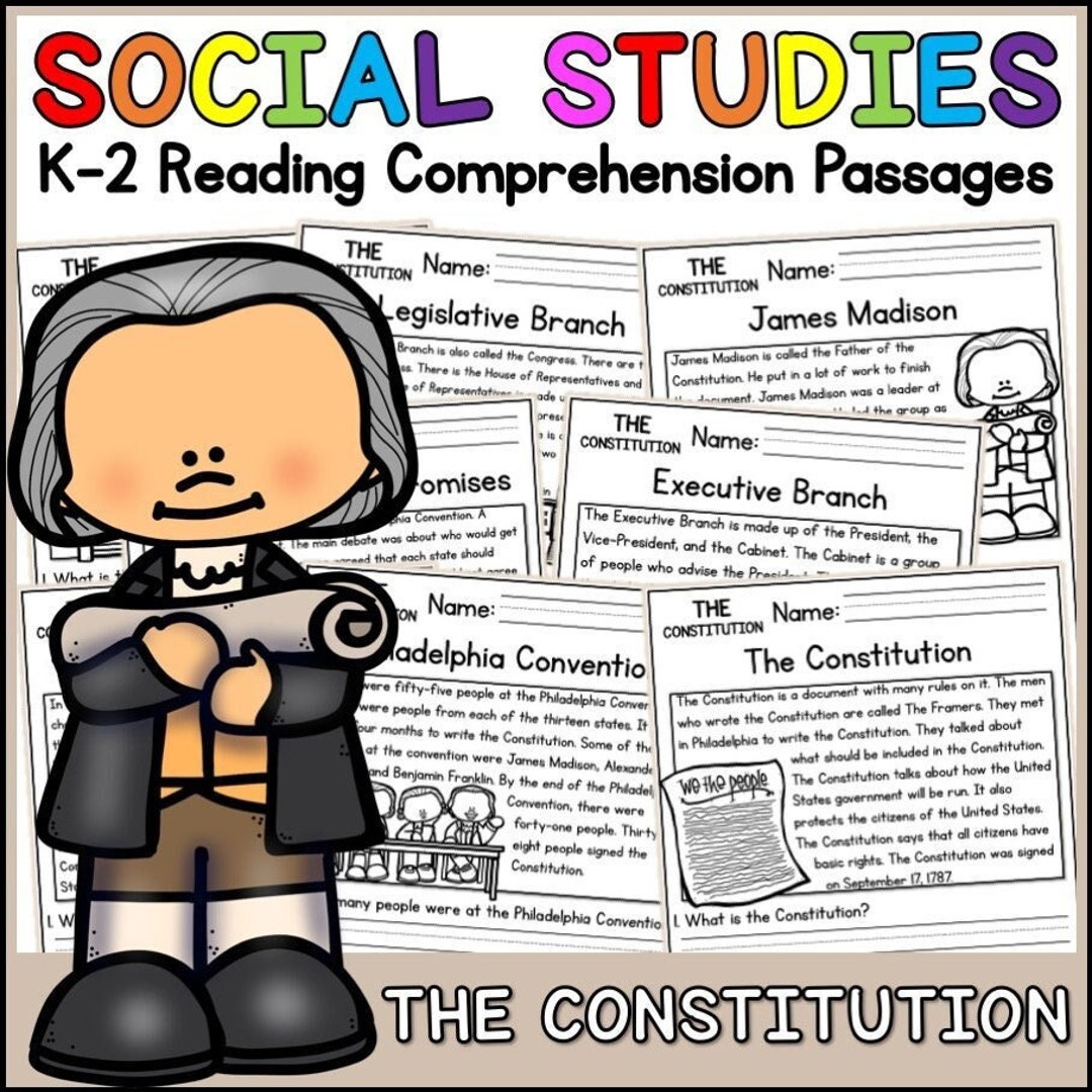 1st 2nd Grade Reading Comprehension | US Constitution Passages ...