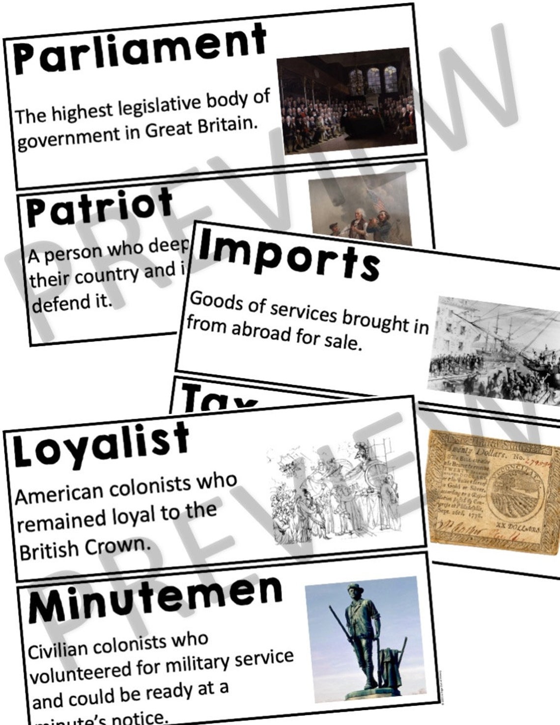 Causes of the American Revolution Word Wall, History Lesson Plans for ...