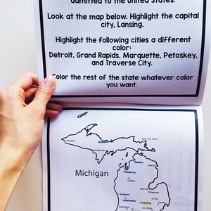 Michigan 3rd-5th Grade State Lesson | Symbols, Map, Flag, Reading ...