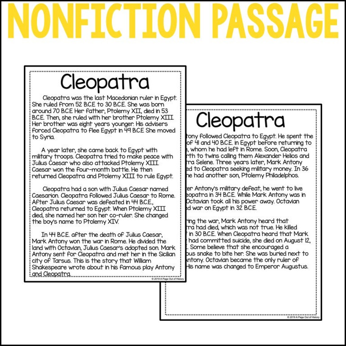 Cleopatra Biography Unit Pack | 3-5 | Homeschool | Social Studies ...