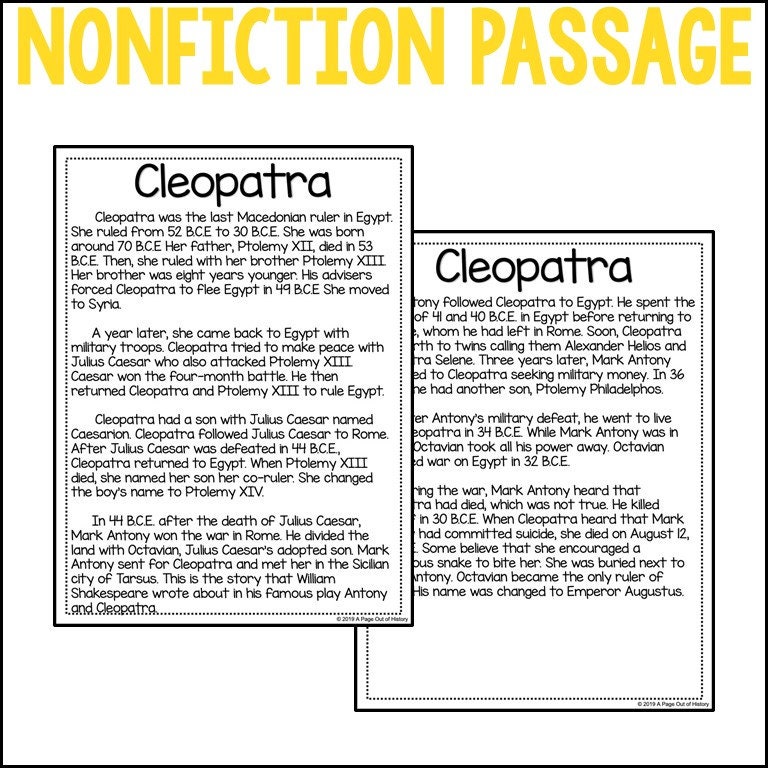 Cleopatra Biography Unit Pack | 3-5 | Homeschool | Social Studies ...