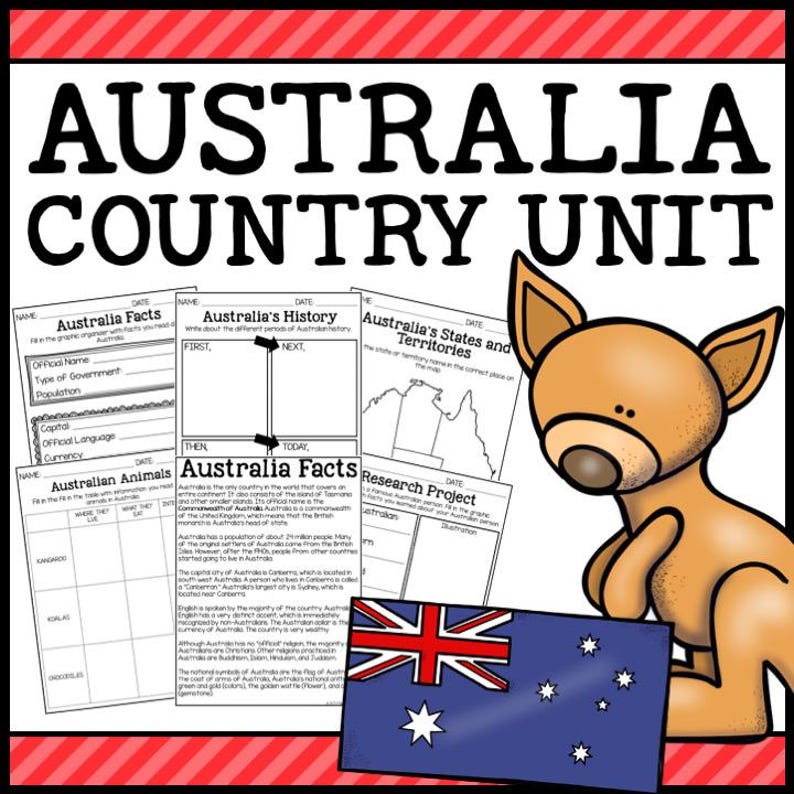 Australia Country Social Studies Complete Unit, Vocabulary Activities ...