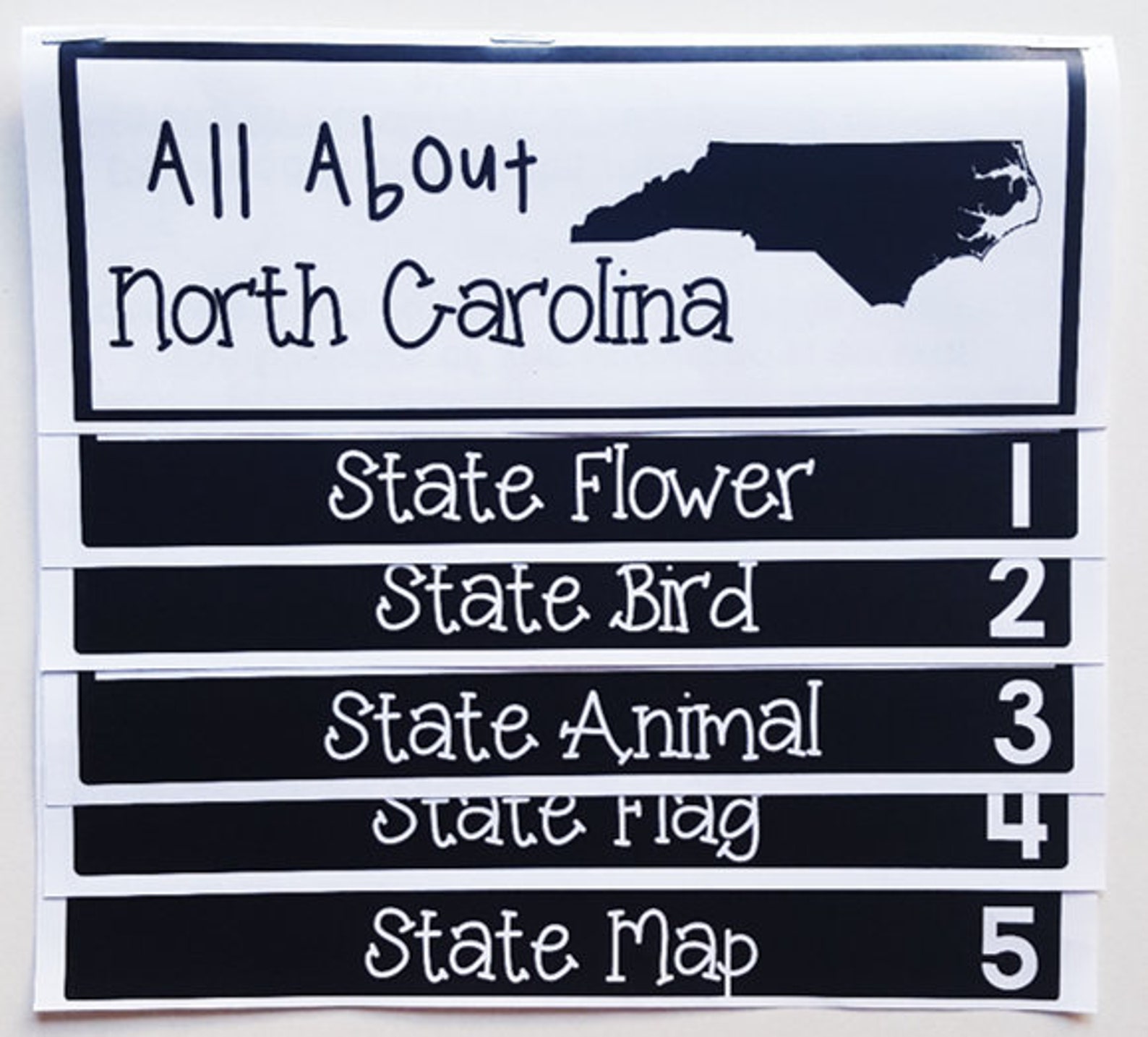 North Carolina State Flip Book | 3-5 | Homeschool | Social Studies ...