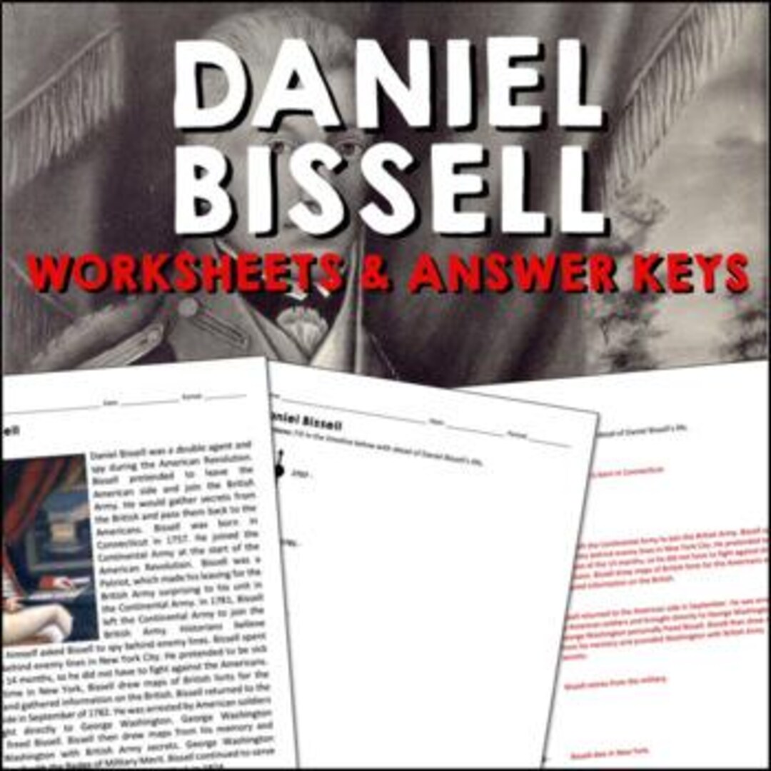 Daniel Bissell American Revolution Reading Worksheet, Passages ...