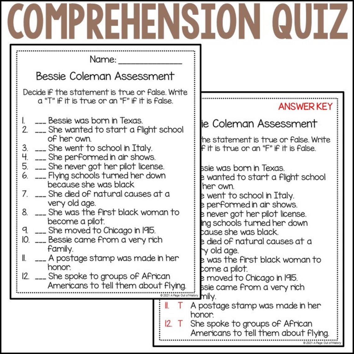 Bessie Coleman Biography Unit Pack | 3-5 | Homeschool | Social Studies ...