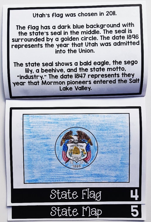 Utah 3rd-5th Grade State Lesson | Symbols, Map, Flag, Reading, Writing ...