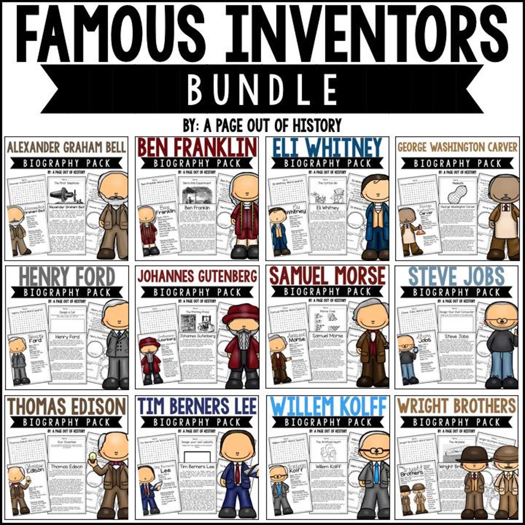 Famous Inventors Biography Unit Pack Bundles, Social Studies Reading ...