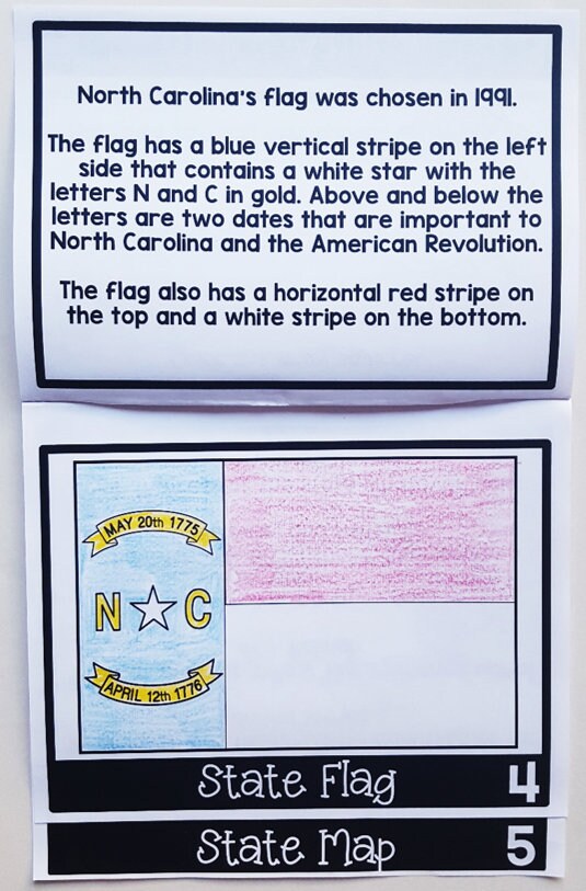 North Carolina State Flip Book | 3-5 | Homeschool | Social Studies ...