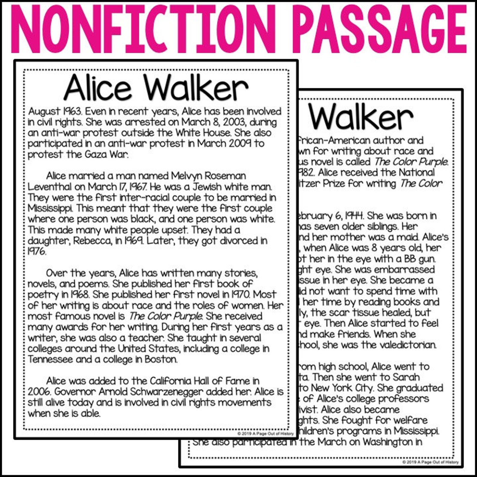 Alice Walker Biography Unit Pack | 3-5 | Homeschool | Social Studies ...