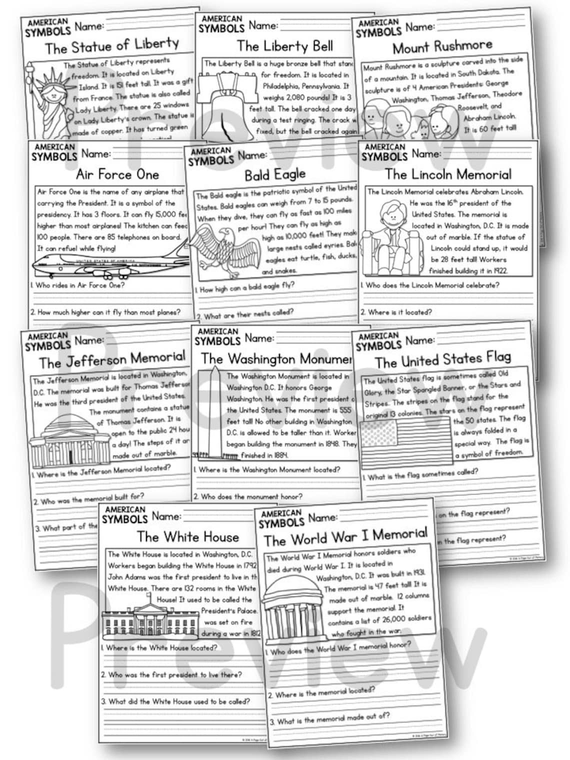 K-2 Social Studies Reading Comprehension Passages Mega Bundle ...