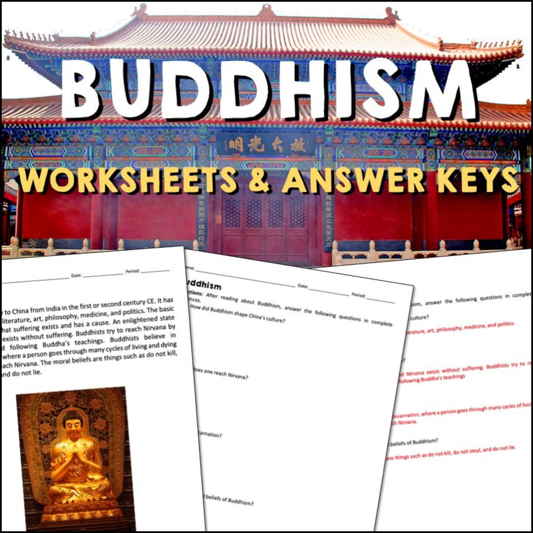 Buddhism Reading Worksheets and Answer Keys World Religions - Etsy