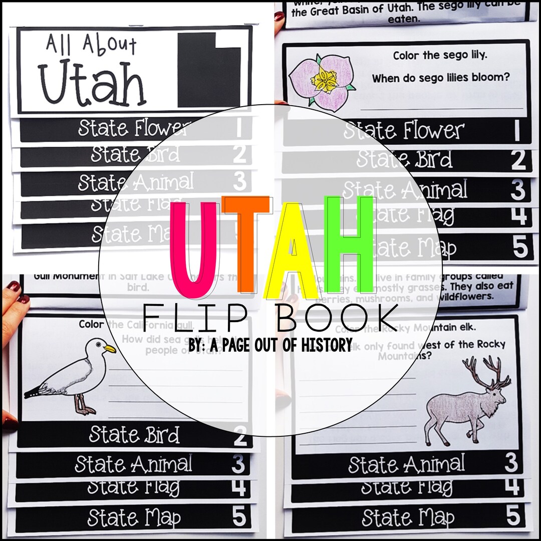 Utah 3rd-5th Grade State Lesson | Symbols, Map, Flag, Reading, Writing ...