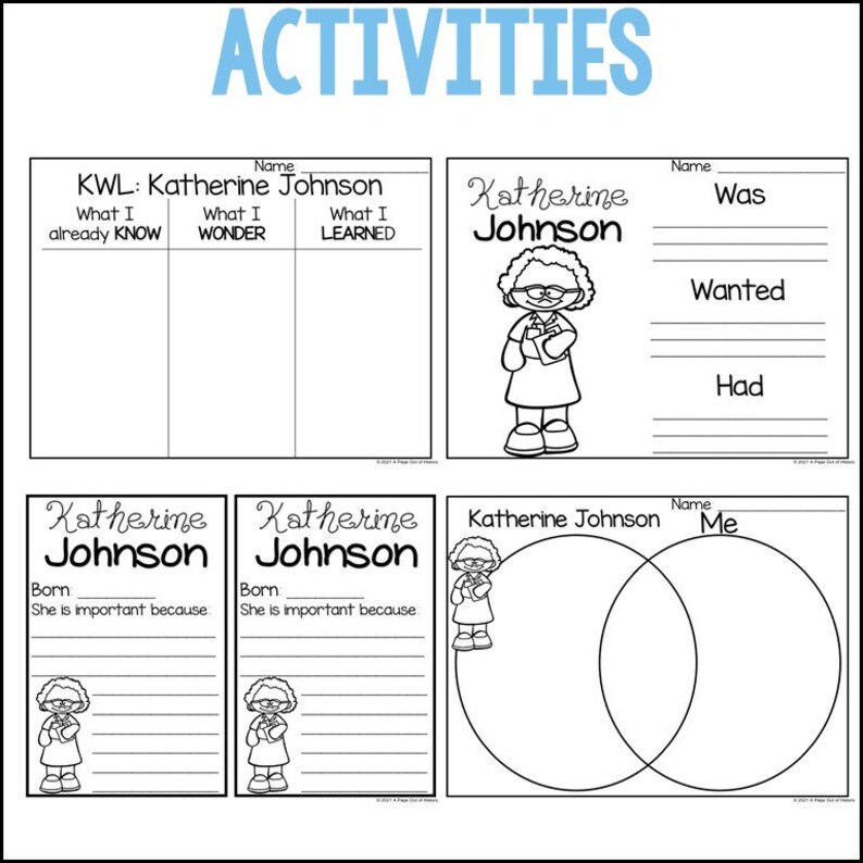 Katherine Johnson Biography Unit Pack | 3-5 | Homeschool | Social ...
