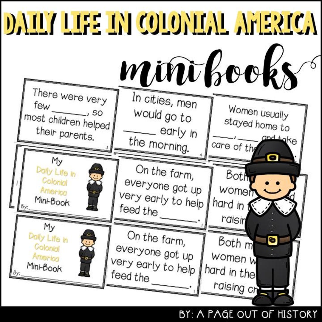 Daily Life in Colonial America Mini Books for Social Studies - Etsy