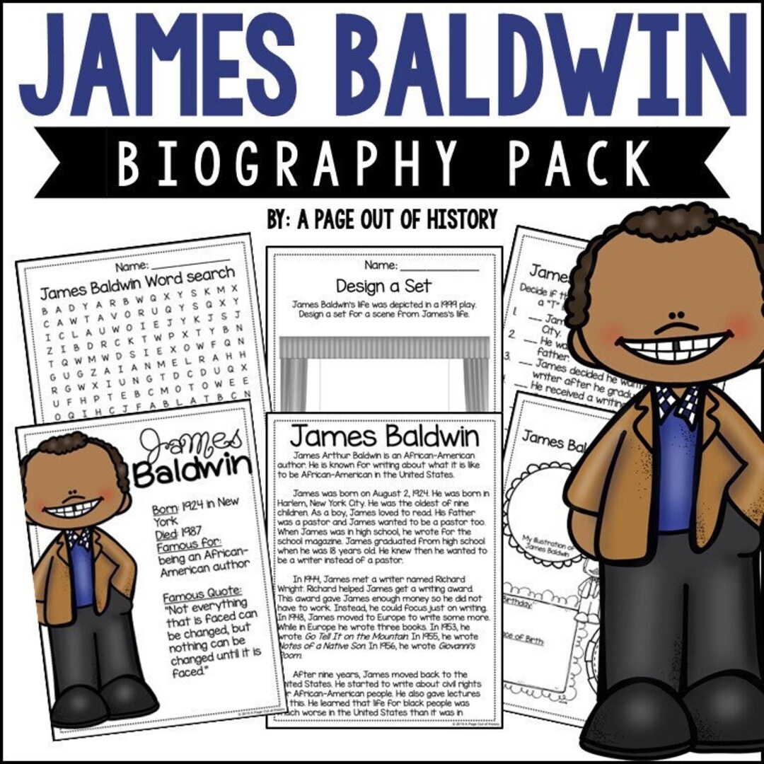 James Baldwin Biography Unit Pack | 3-5 | Homeschool | Social Studies ...