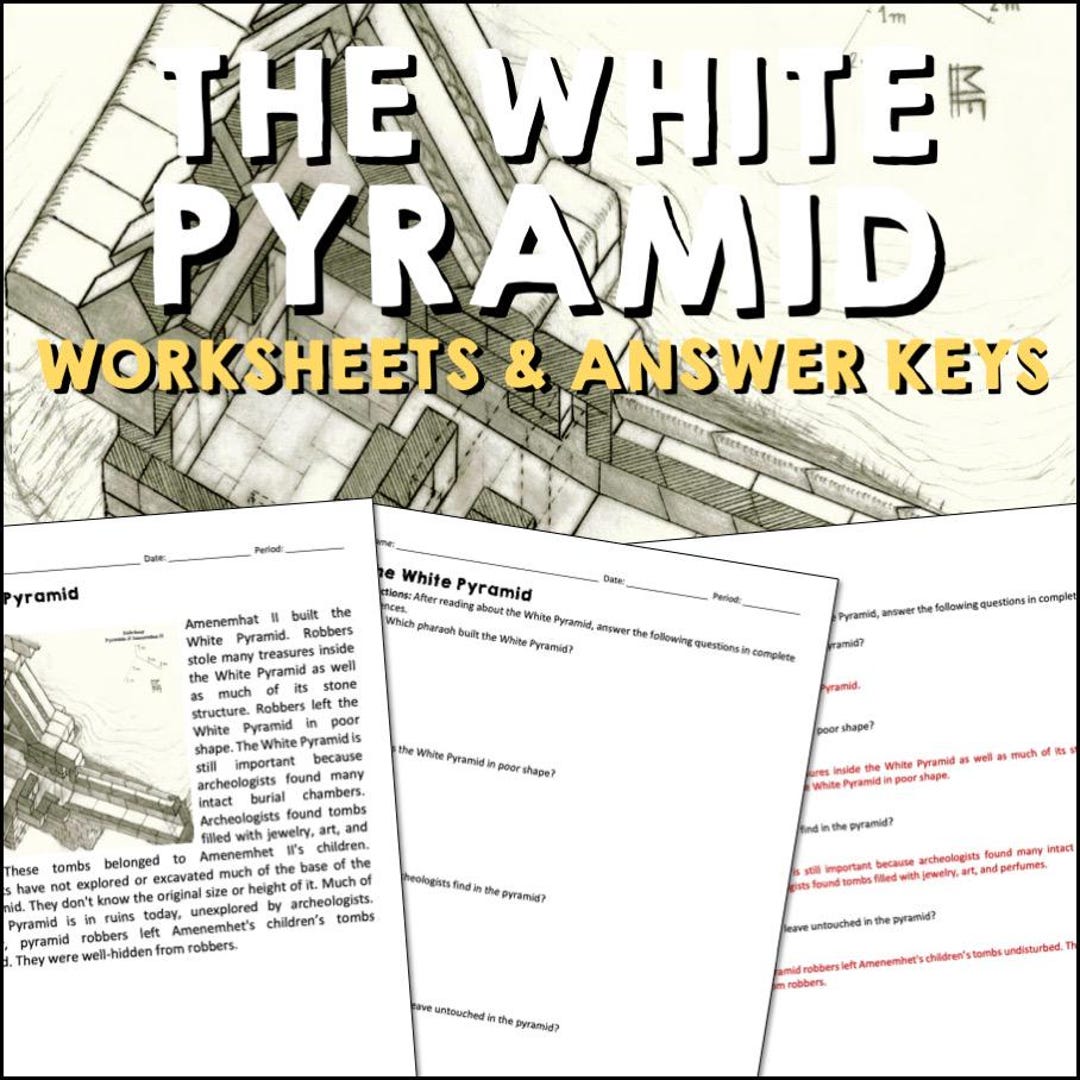 The White Pyramid Ancient Egypt Reading Worksheets, History Passages ...