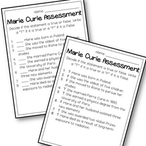 Marie Curie Biography Unit Pack | 3-5 | Homeschool | Social Studies ...