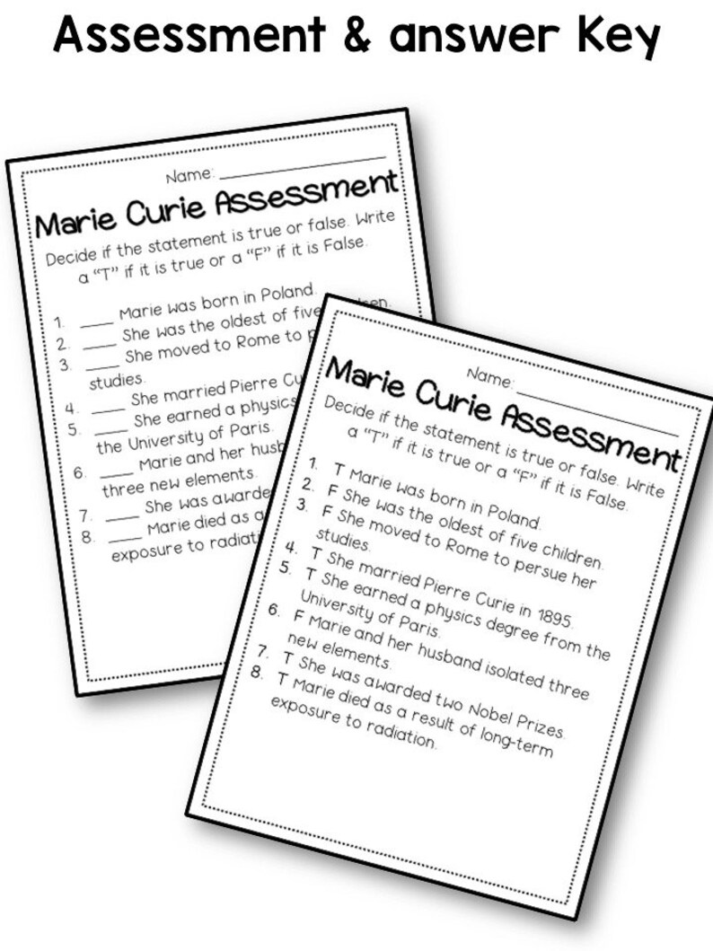 Marie Curie Biography Unit Pack | 3-5 | Homeschool | Social Studies ...