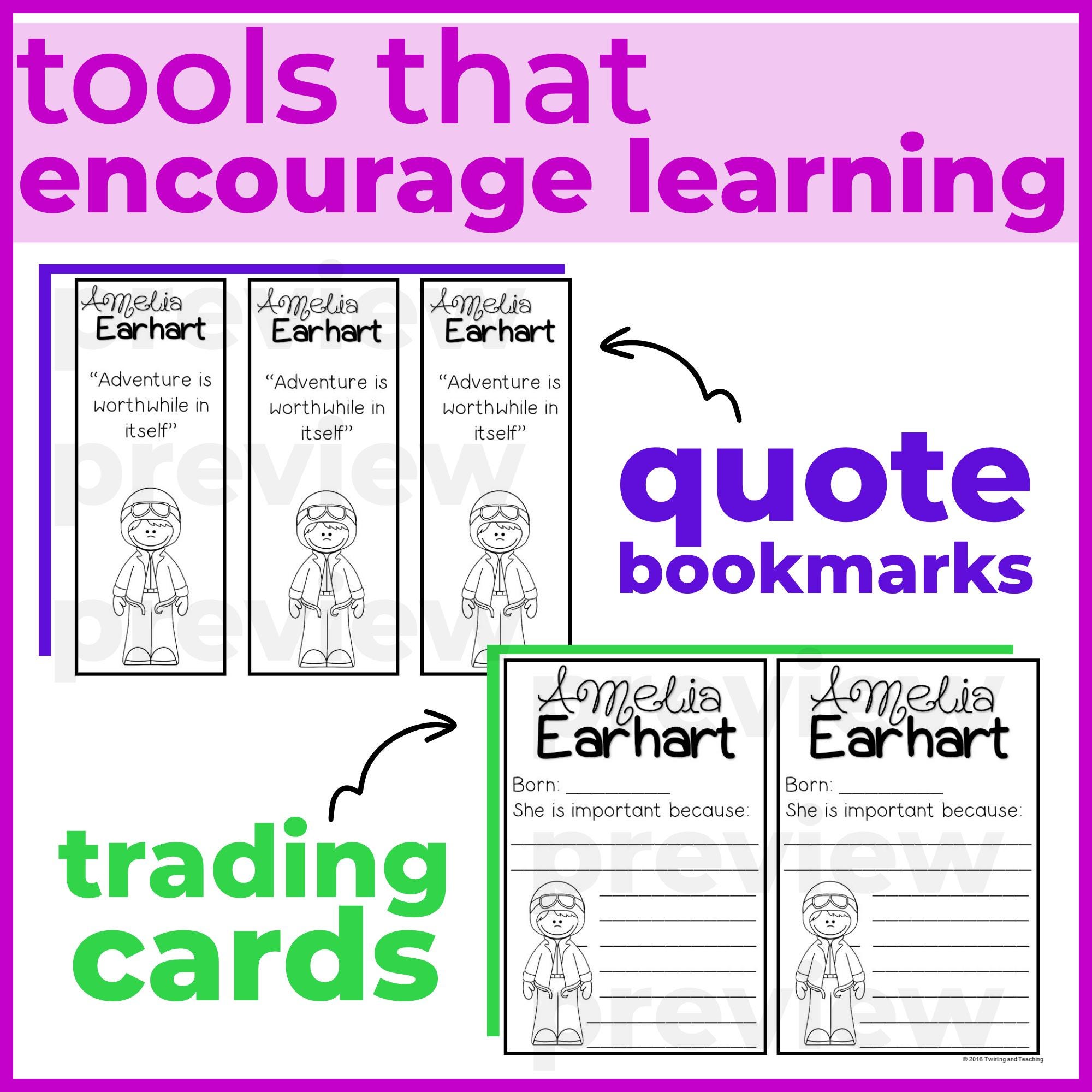 Printable Amelia Earhart Biography Unit | No Prep Reading Comprehension ...