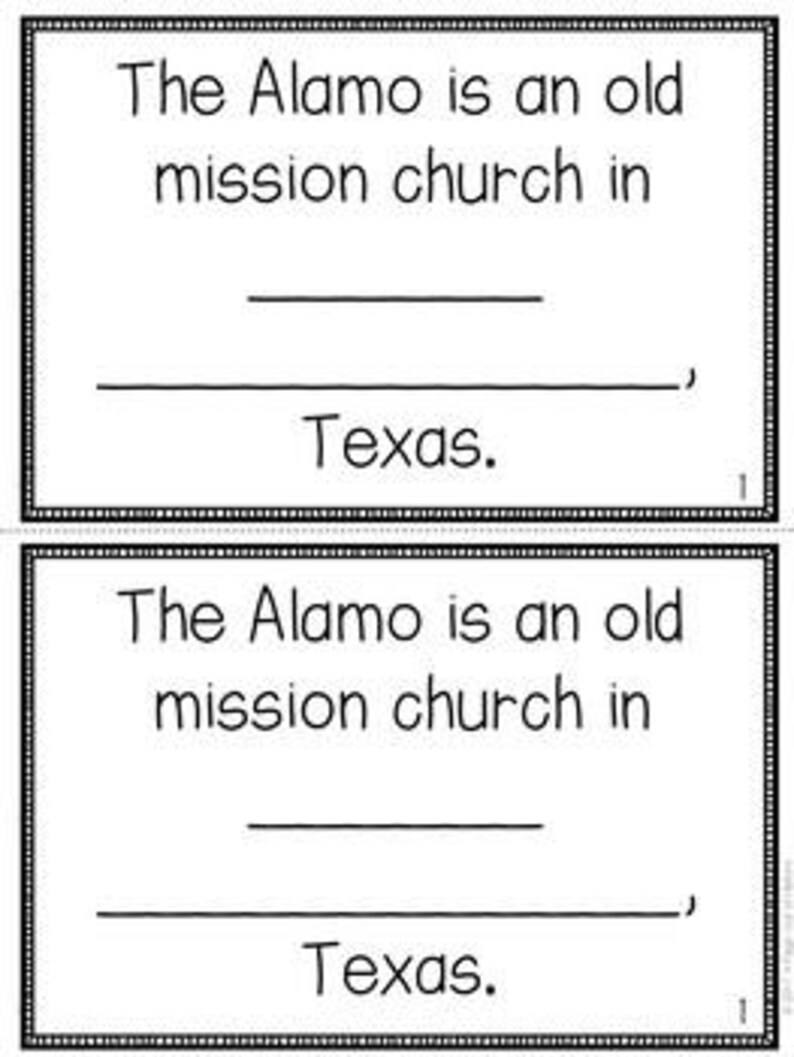 The Alamo Mini Books for Social Studies - Etsy