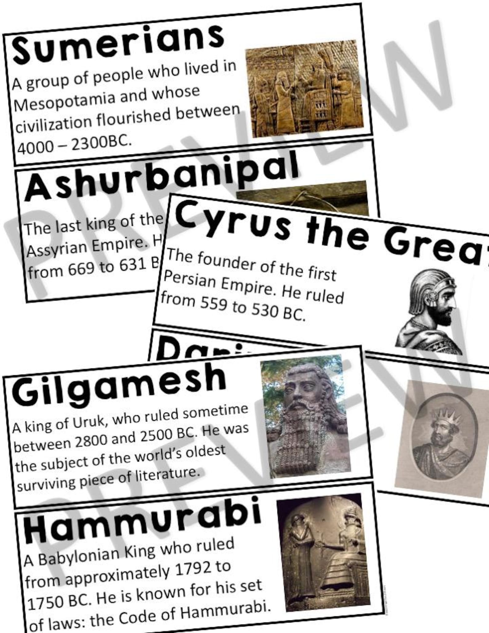 Ancient Mesopotamia Word Wall and Vocabulary Activities - Etsy