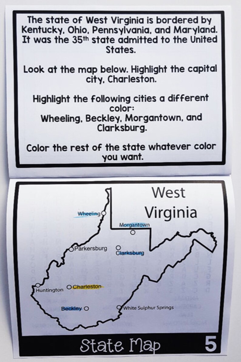 West Virginia State Flip Book | 3-5 | Homeschool | Social Studies ...