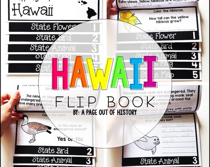 Hawaii State Fact Sheet Flipbook: Zustand Symbole, Karte, Flagge ...