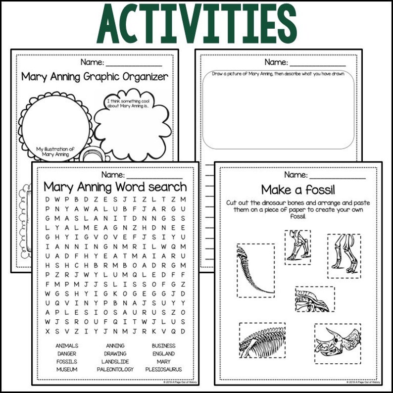 Mary Anning Biography Unit Pack | 3-5 | Homeschool | Social Studies ...