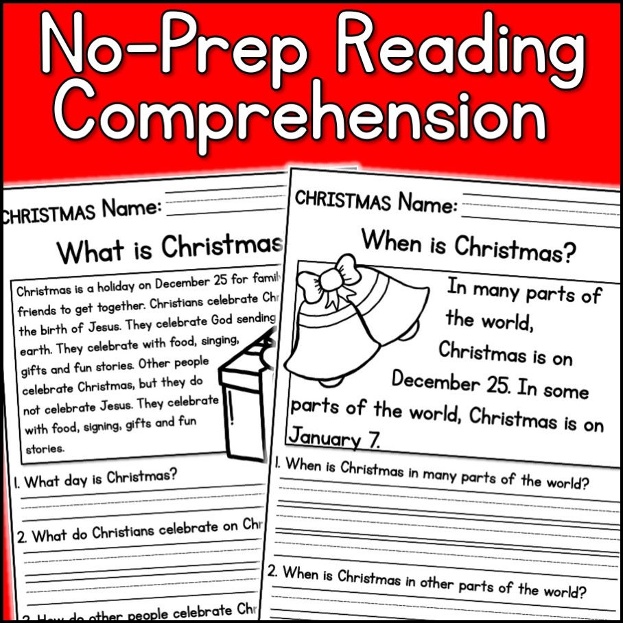 1st 2nd Grade Reading Comprehension | Christmas Passages & Questions ...