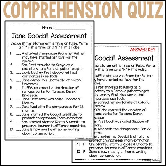 Hoja De Trabajo De Jane Goodall Sabías Que…? Jane Goodall AMPA