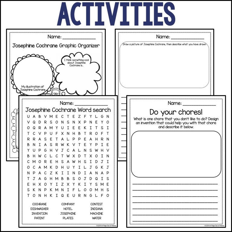 Josephine Cochrane 3rd-5th Grade Biography Unit | Reading Passage ...