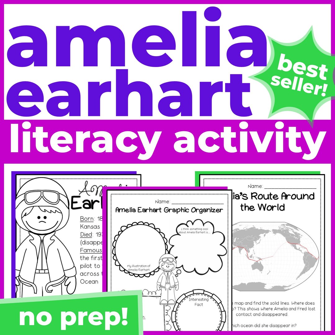 Printable Amelia Earhart Biography Unit | No Prep Reading Comprehension ...