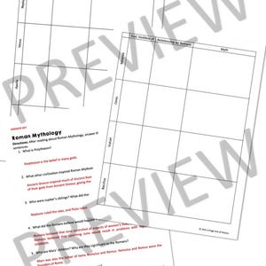 Ancient Roman Mythology Reading Passages, Questions With Answer Keys ...